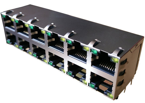 1-1840267-4 POE RJ45 Stacked Jack Gigabit POE+ 2x6 POE Rj45 Pinout 2-1840267-4