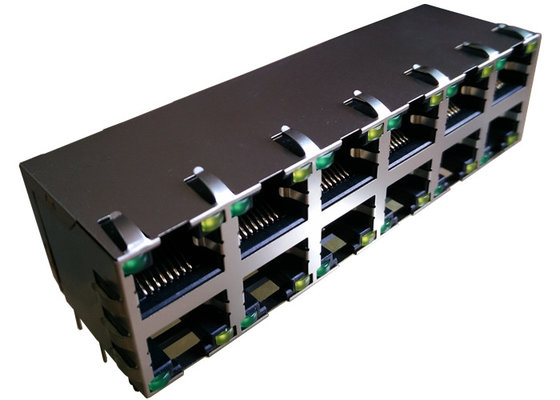 1-1840235-3 POE RJ45 Connector 2x6 Mag45 ,10/100 POE Circuit W / Leds 1-1840235-2