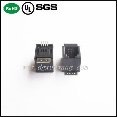 UL разъемов rj45 одобрил бортовой низкопрофильный PCB Jack 4PIN входа очень, с пусковой площадкой припоя.