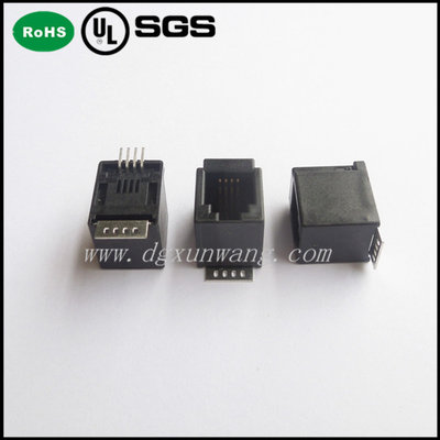 UL разъемов rj45 одобрил бортовой низкопрофильный PCB Jack 4PIN входа очень, с пусковой площадкой припоя.