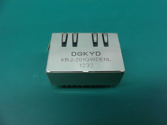 2 разъема телефона RJ45 IP PCB порта с металлом обстреливают 10/100/1000Base-T KRJ-201QWDENL