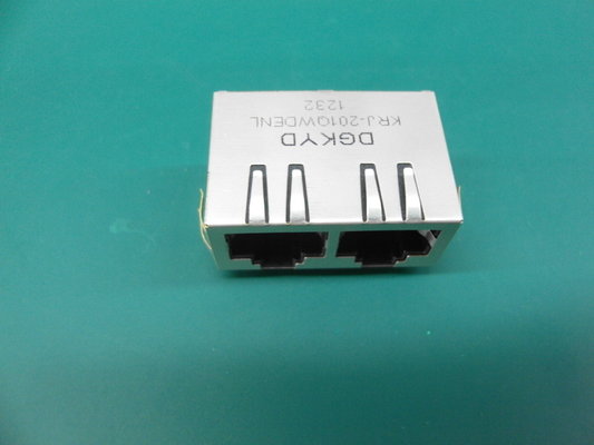 2 разъема телефона RJ45 IP PCB порта с металлом обстреливают 10/100/1000Base-T KRJ-201QWDENL