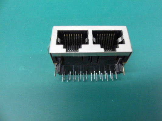 2 разъема телефона RJ45 IP PCB порта с металлом обстреливают 10/100/1000Base-T KRJ-201QWDENL