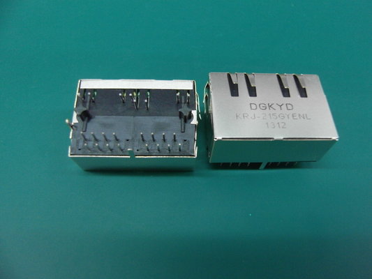 Порт 2 90 градусов с стандартом разъема СИД RJ45 с женщиной перстов EMI 21.5mm