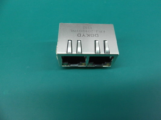 1 X 2 Ethernet IEEE 10P8C 10 Pin RJ45 Connector 10 / 100 / 1000Base for CAT5 CAT6