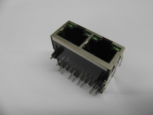 Разъем Pin RJ45 IEEE 10 двойного порта с женщиной перстов 10P8C EMI Magnetics