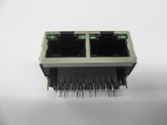 Разъем Pin RJ45 IEEE 10 двойного порта с женщиной перстов 10P8C EMI Magnetics