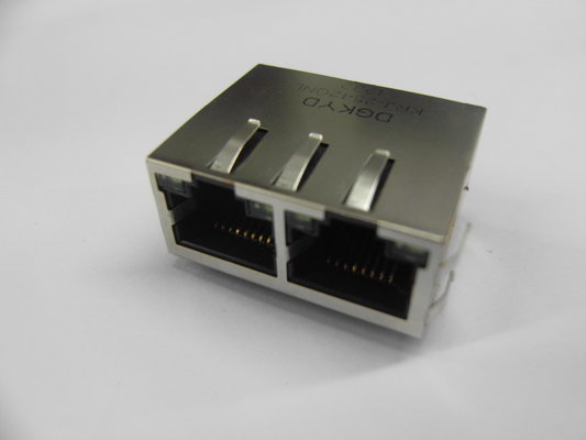 Разъем Pin RJ45 IEEE 10 двойного порта с женщиной перстов 10P8C EMI Magnetics