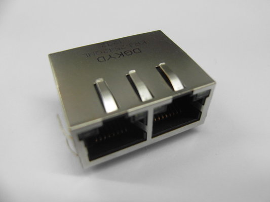 Разъем Pin RJ45 IEEE 10 двойного порта с женщиной перстов 10P8C EMI Magnetics