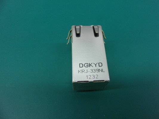 PCB Network 12 Pin 90 Degree RJ45 With Integrated Magnetics LED , Side Entry