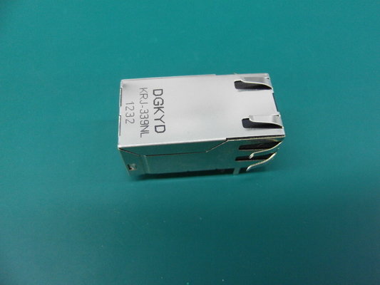 PCB Network 12 Pin 90 Degree RJ45 With Integrated Magnetics LED , Side Entry