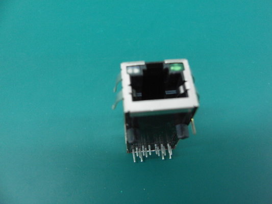 PCB Network 12 Pin 90 Degree RJ45 With Integrated Magnetics LED , Side Entry