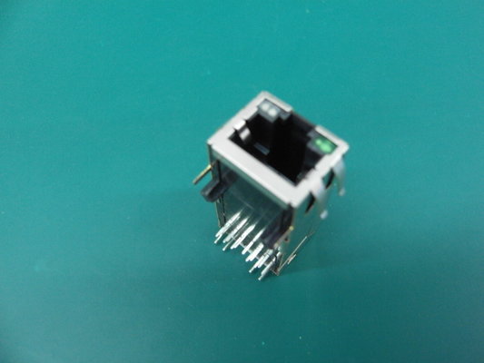 PCB Network 12 Pin 90 Degree RJ45 With Integrated Magnetics LED , Side Entry