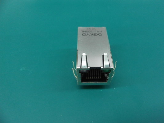 PCB Network 12 Pin 90 Degree RJ45 With Integrated Magnetics LED , Side Entry