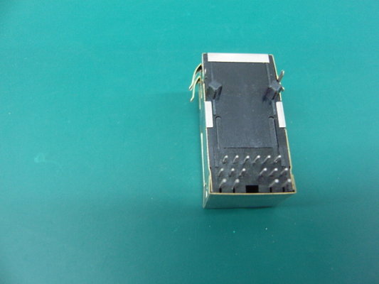 PCB Network 12 Pin 90 Degree RJ45 With Integrated Magnetics LED , Side Entry