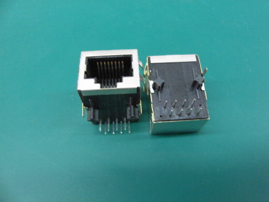 Lunghezza schermata magnetica a fibra ottica 21.3mm KRJ-141NL dei connettori RJ45 della piegatura