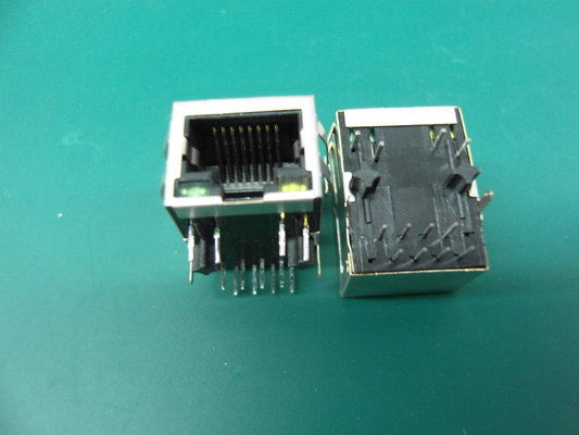 Разъем сети RJ45 90° с СИД, локальной сетью модульным RJ45 Jack Rohs уступчивым