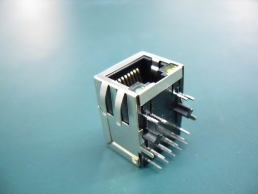1 x 1 прямоугольная одиночная Плата-Вниз Pin разъема 10 порта RJ45 модульная