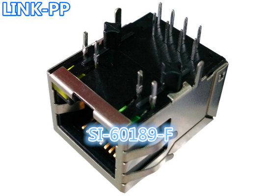 SI-60189-F RJ45 Single Port LPJ0012G66NL PCB Modular Fast Jack Green , Red LED