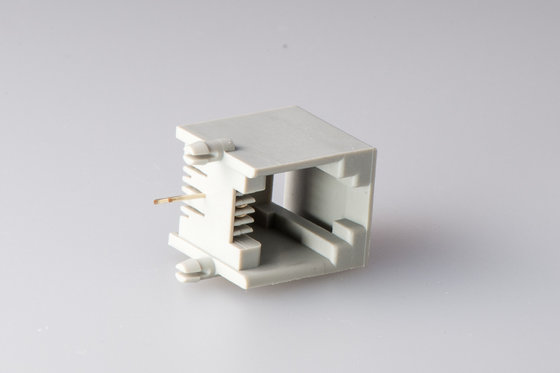 Plastic RJ11 RJ45 Jack 90 Degree Female Connector  6P2C Single Port Phone Jack