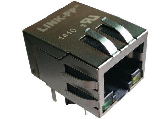 HFJ11-1G06ERL FastJack Tab-Down Gigabit Short Body RJ45 Female PCB Connector