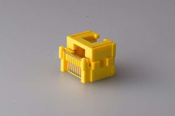 SMT RJ45 Modular Jack Connector Female Jack With Sinking Plate Yellow
