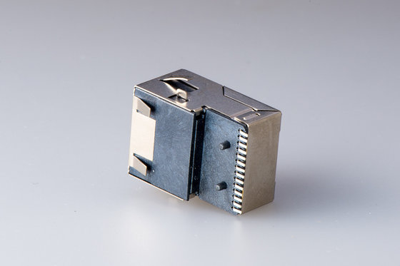 profil bas simple du port SMD de 21.6MM RJ45 Jack avec le transformateur 10/100/1000 et la LED