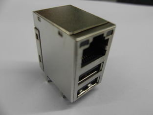 разъем фильтра 4-Port RJ45 приемника 10/100BASE с трансформатором и перста EMI нашивают вниз