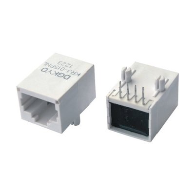 Tab Down Transformer RJ45 Jack without Shielded for 10/100BASE PLC Port,Plastic White