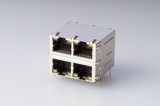 Порт 2 x 2 10/100 разъем PCB степени Mbps 90 RJ45 защищая цвет СИД отсутствие EMI