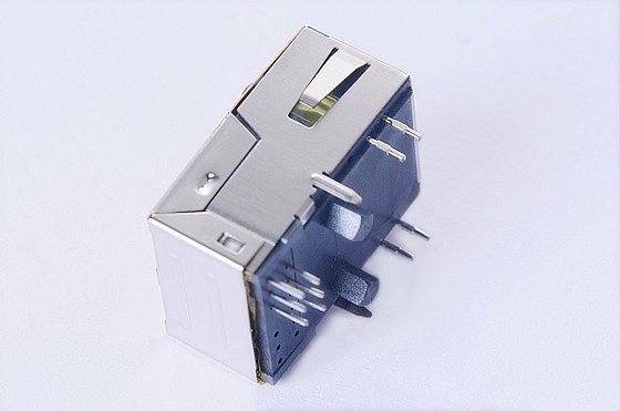 РАЗЪЕМ НИЗКОПРОФИЛЬНОГО RJ45 1X1 TAB-UP 10/100/1000M С РАЗМЕРОМ 16.85X24.13X11.30MM, С СИД