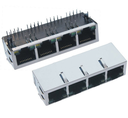 Разъем RJ45 PCB модульный с низкопрофильным и интегрированными магнитными модулями
