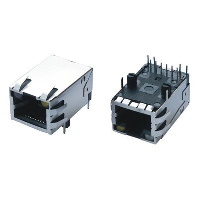 25.4mm Shielded RJ45 Connectors 6p8c Telecom Filter Port with EMI Fingers for 10/100base-T/TX Application