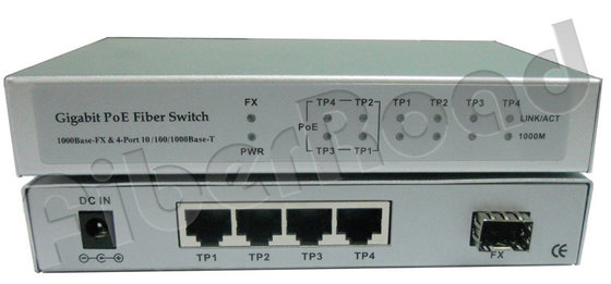 1 сила порта Rj45 SFP 4 порта над переключателем 25W стекловолокна POE локальных сетей