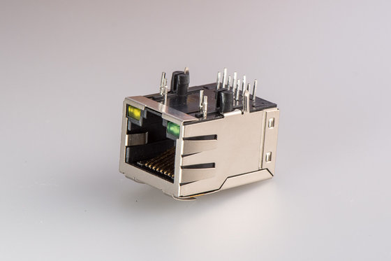 Integrated Magnetics POE RJ45 Connector  ，Rj45 8p8c Modular Connector With Shield / LED Transformers