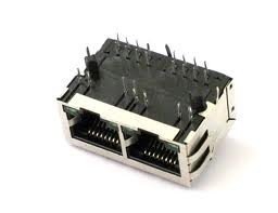 RJ45 порт разъемов 10/100Base-TX Multi (1x2) интегрировал разъем magnetics (ICM)