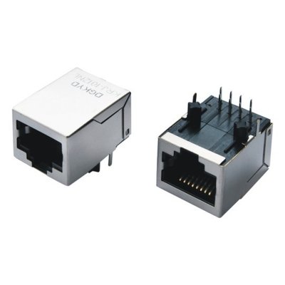 Плата 90 разъемов локальных сетей степени Cat5 RJ45 вниз без перстов EMI (Pin креста)