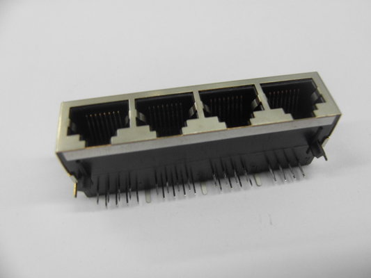 Разъем телефона 4-Port RJ45 Jack IP EMI 8P8C 90 градусов платы таможня вниз