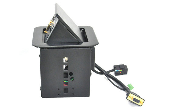 Power RJ45 Black Tabletop Interconnect Box Pop Up In Kitchen