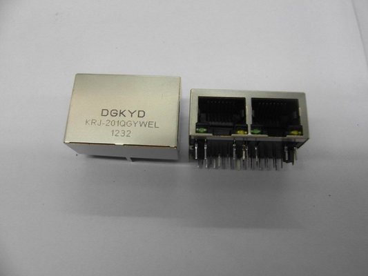 Таможни 1000BASE 2Port (1X2) платы разъем PCB RJ45 вниз с трансформатором, RJ45 модульным Jack w/led для модуля сети