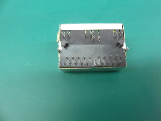 Two Port Lan Modular RJ45 Jack , Right Angle UTP Joiner With Transformer