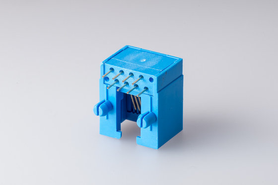 Покрасьте синь 90 порт пластмассы RJ45 женский Jack 8P8C степени одиночный никакой экран