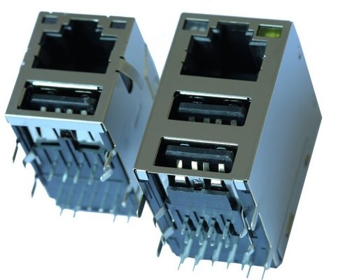 разъем LPJU4101AONL 10 USB 08C2-1X1T-03 RJ45/100Base-T врезал доску