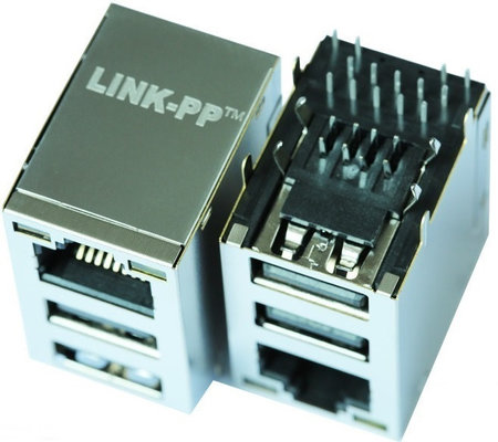 RU1-161A9WGF RJ45 USB Stack 2.0 w / LED and Transformer 10 / 100 / 1000Base-T