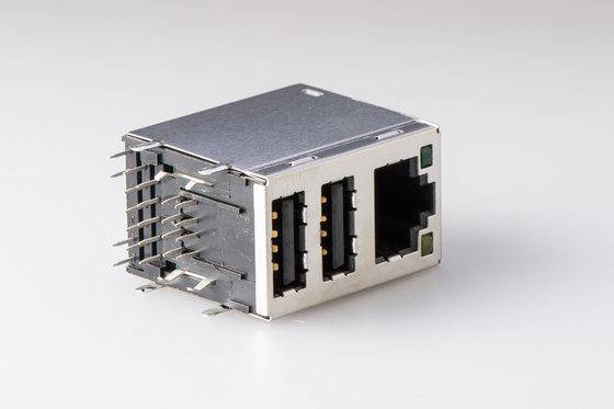 Женское двойное основание 10/100 - t/экран локальных сетей разъема 2,0 USB RJ45/водить