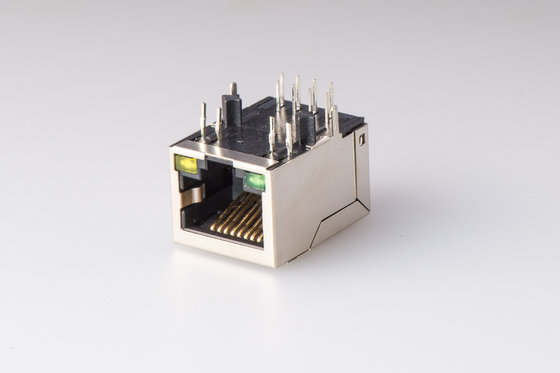 Side Entry Vertical RJ45 Jack  Integrated 10 / 100 / 1000 Magnetics
