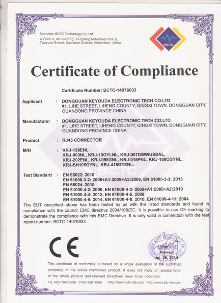 Porcellana Keyouda Electronic Technology Co.,ltd Certificazioni