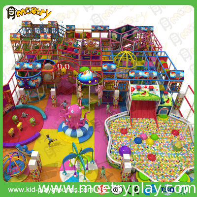 Professional Kids Sports Indoor Play Equipment with Tube Slide and big ball pool for  KFC