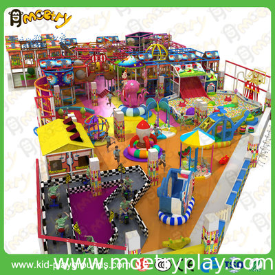 Professional Kids Sports Indoor Play Equipment with Tube Slide and big ball pool for  KFC