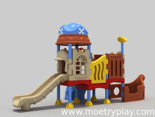 Moetry Plastic Playground Equipment Happy Children Slide Pirate Ship Outdoor Playground